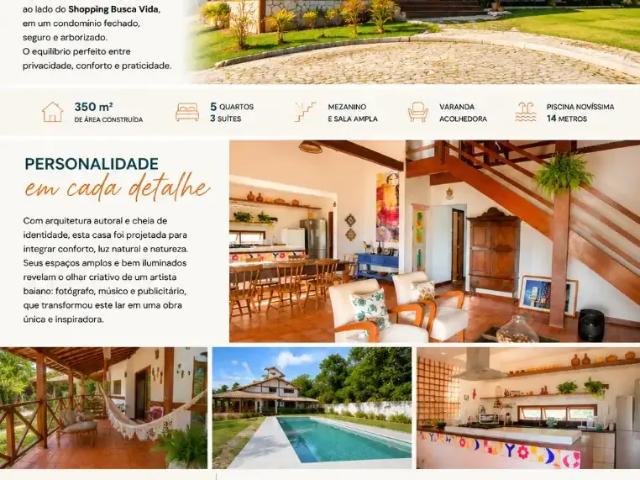 Casa / Sobrado em Condomínio para Venda em Camaçari/BA Vilas de Abrantes 5 Quartos