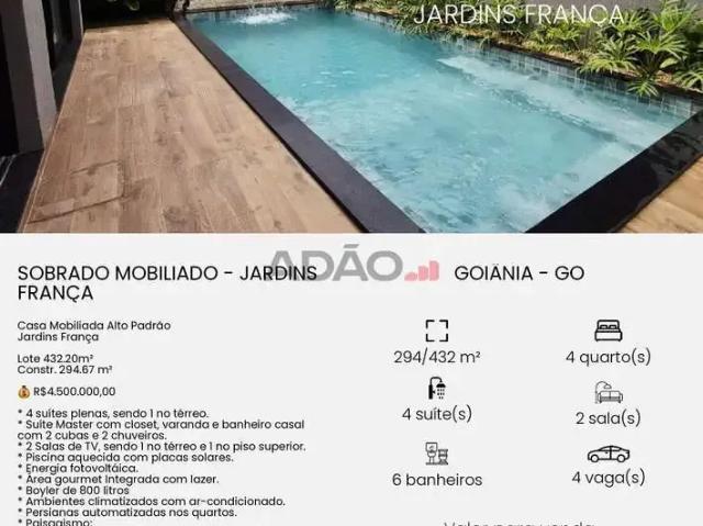 Casa / Sobrado em Condomínio para Venda em Goiânia/GO Jardins França 4 Quartos
