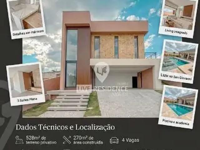 Casa / Sobrado em Condomínio para Venda em Itatiba/SP Residencial Fazenda Santa Rosa 3 Quartos