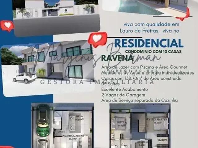 Casa / Sobrado em Condomínio para Venda em Lauro de Freitas/BA Pitangueiras 3 Quartos