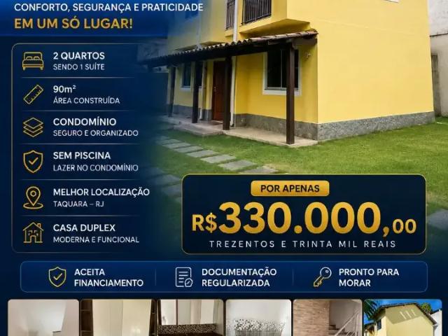 Casa / Sobrado em Condomínio para Venda em Rio de Janeiro/RJ Taquara 2 Quartos