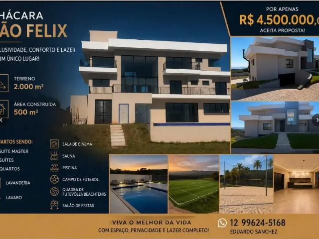 Casa / Sobrado em Condomínio para Venda em Taubaté/SP Chácara São Félix 6 Quartos