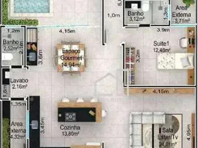 Casa / Sobrado em Condomínio para Venda em Uberlândia/MG Grand Ville 3 Quartos