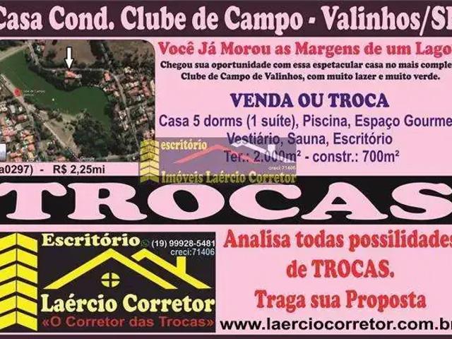 Casa / Sobrado em Condomínio para Venda em Valinhos/SP Jardim São Bento do Recreio 5 Quartos