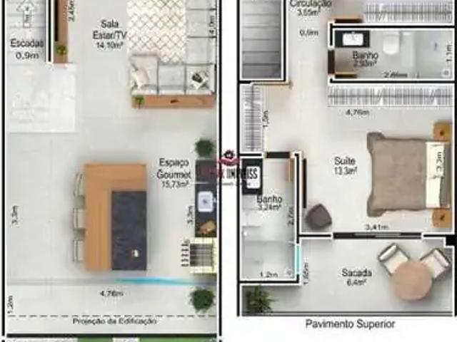 Casa / Sobrado para Venda em Uberlândia/MG Vida Nova 3 Quartos