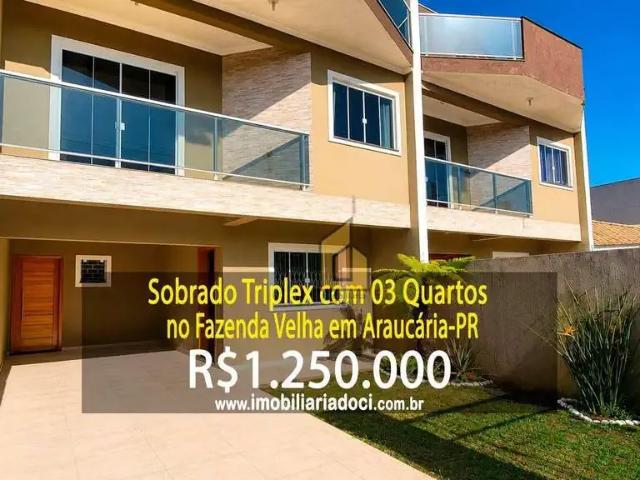 Casa / Sobrado para Venda em Araucária/PR Fazenda Velha 3 Quartos