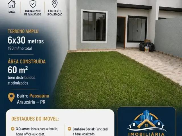 Casa / Sobrado para Venda em Araucária/PR Passauna 3 Quartos