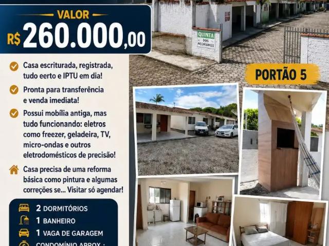 Casa / Sobrado para Venda em Barra Velha/SC Quinta dos Açorianos 2 Quartos