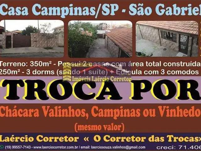 Casa / Sobrado para Venda em Campinas/SP Jardim São Gabriel 3 Quartos
