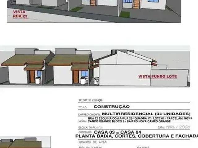 Casa / Sobrado para Venda em Campo Grande/MS Vila Nova Campo Grande 2 Quartos