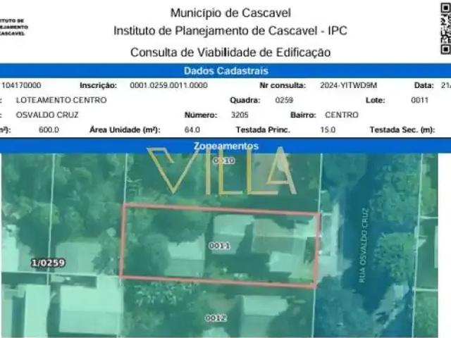 Casa / Sobrado para Venda em Cascavel/PR Centro