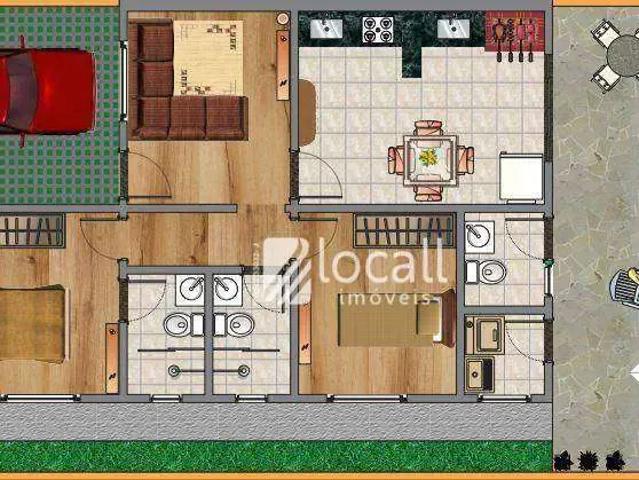 Casa / Sobrado para Venda em Cedral/SP Jardim Galante 2 Quartos