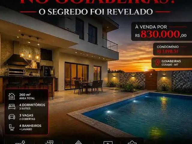 Casa / Sobrado para Venda em Cuiabá/MT Goiabeiras 4 Quartos