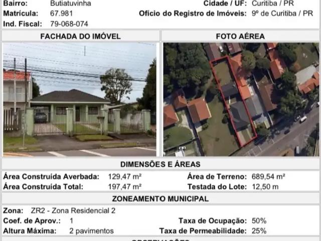 Casa / Sobrado para Venda em Curitiba/PR Butiatuvinha 3 Quartos