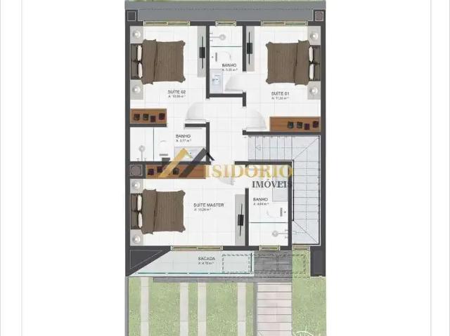 Casa / Sobrado para Venda em Curitiba/PR Santa Cândida 3 Quartos
