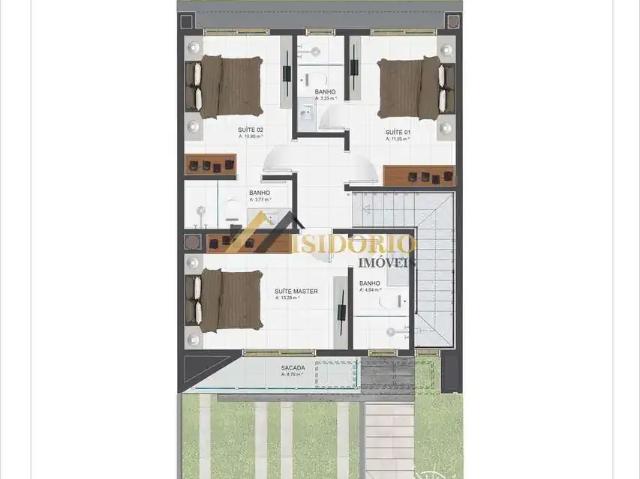 Casa / Sobrado para Venda em Curitiba/PR Santa Cândida 3 Quartos
