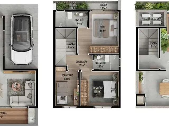 Casa / Sobrado para Venda em Florianópolis/SC Ribeirão da Ilha 3 Quartos