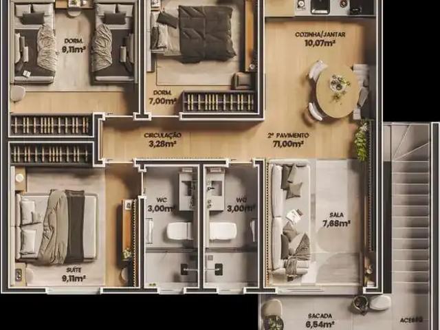 Casa / Sobrado para Venda em Guaíba/RS Jardim dos Lagos 3 Quartos
