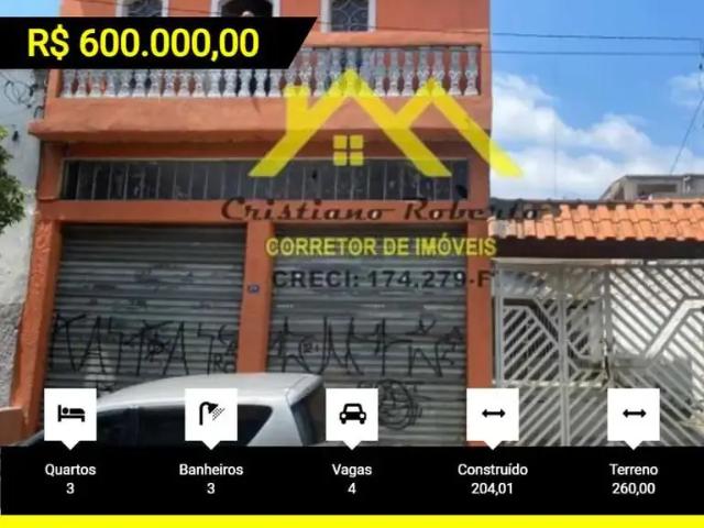 Casa / Sobrado para Venda em Guarulhos/SP Jardim Ipanema 3 Quartos