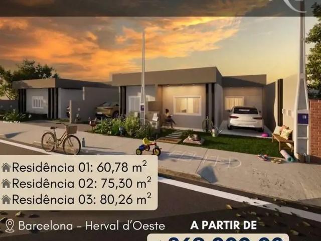 Casa / Sobrado para Venda em Herval D'Oeste/SC Loteamento Barcelona 2 Quartos
