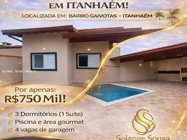 Casa / Sobrado para Venda em Itanhaém/SP Gaivota Praia 3 Quartos
