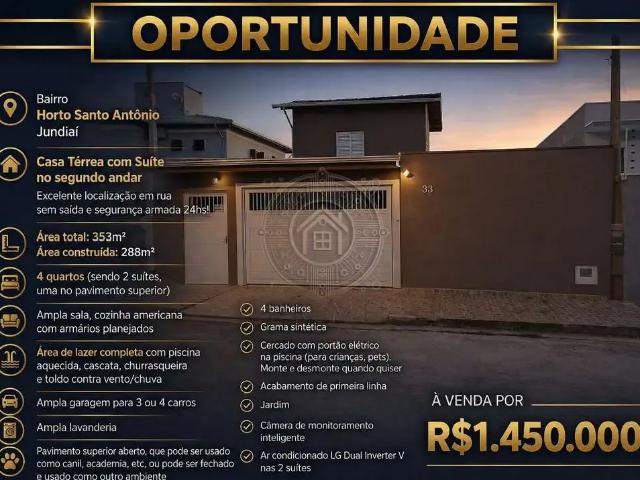 Casa / Sobrado para Venda em Jundiaí/SP Horto Santo Antonio 4 Quartos