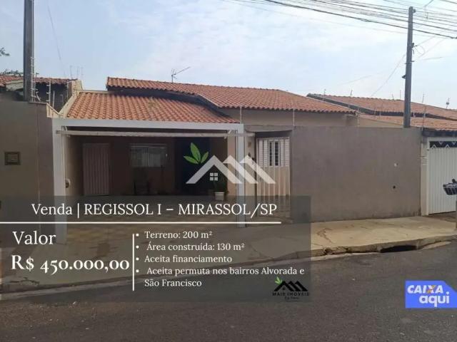 Casa / Sobrado para Venda em Mirassol/SP Residencial Regissol I 3 Quartos