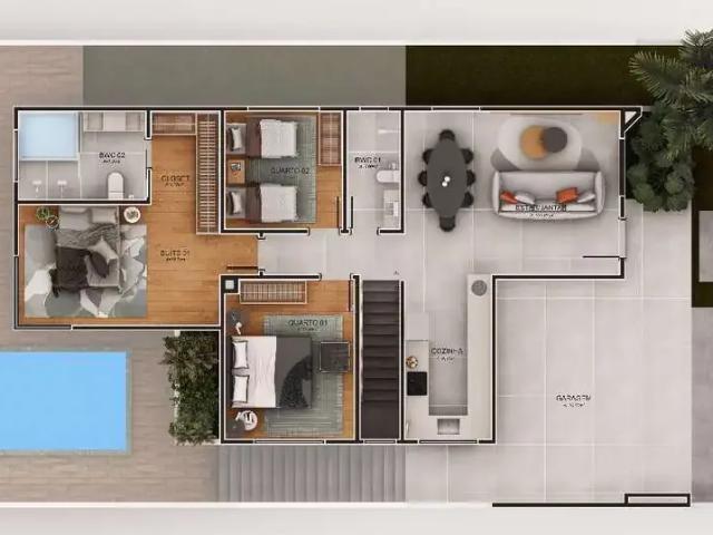 Casa / Sobrado para Venda em Palhoça/SC São Sebastião 3 Quartos