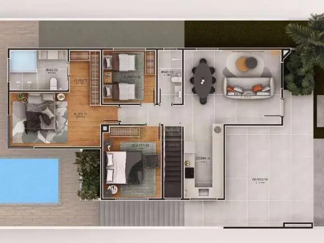 Casa / Sobrado para Venda em Palhoça/SC São Sebastião 3 Quartos