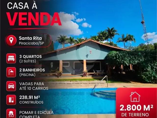 Casa / Sobrado para Venda em Piracicaba/SP Santa Rita 5 Quartos