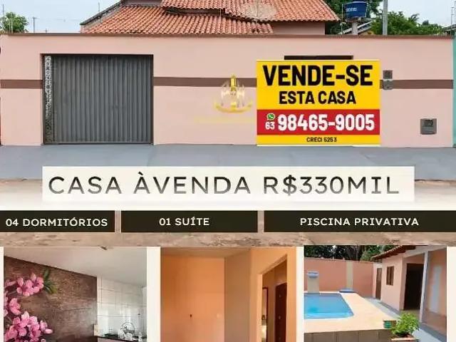 Casa / Sobrado para Venda em Porto Nacional/TO Nova Capital 4 Quartos