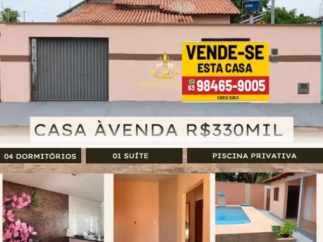 Casa / Sobrado para Venda em Porto Nacional/TO Nova Capital 4 Quartos