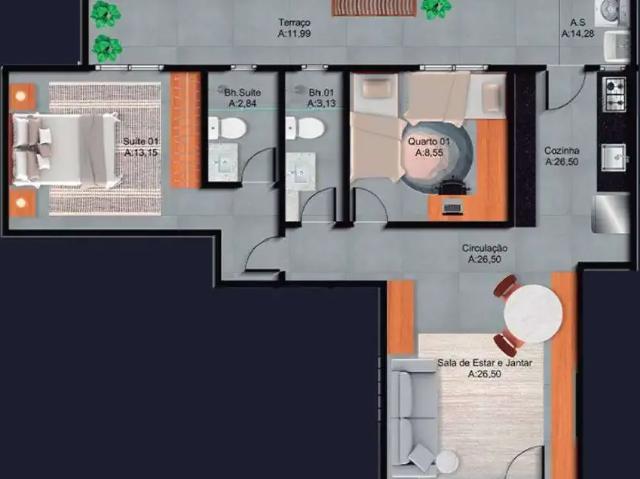 Casa / Sobrado para Venda em Praia Grande/SP Tupi 2 Quartos