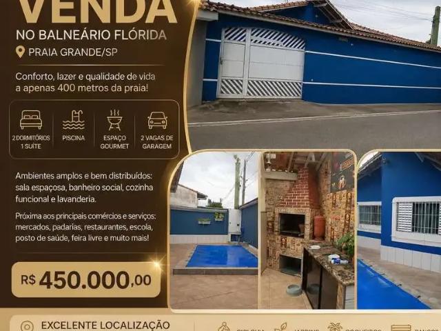 Casa / Sobrado para Venda em Praia Grande/SP Balneário Flórida 2 Quartos