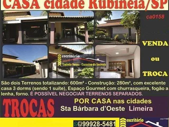Casa / Sobrado para Venda em Rubinéia/SP Paraíso das Águas 3 Quartos