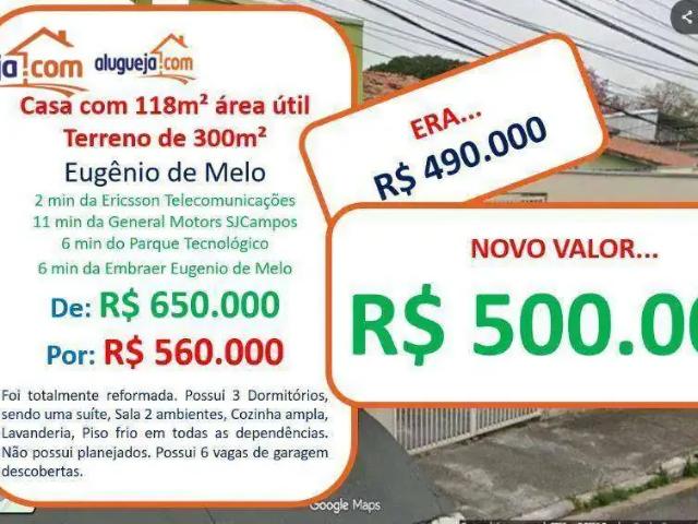 Casa / Sobrado para Venda em São José dos Campos/SP Eugênio de Mello 3 Quartos
