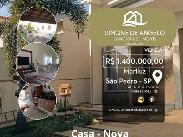 Casa / Sobrado para Venda em São Pedro/SP Jardim Mariluz 3 Quartos