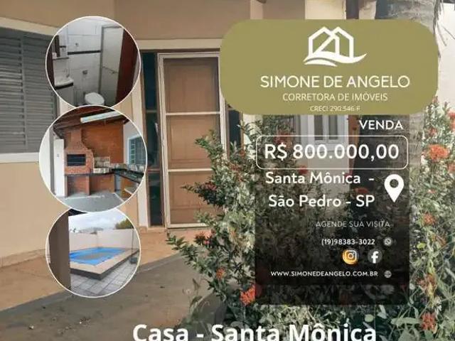 Casa / Sobrado para Venda em São Pedro/SP Jardim Santa Monica 3 Quartos