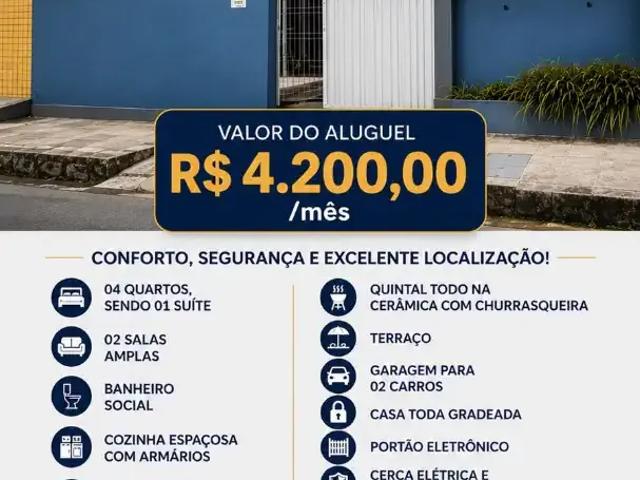 Casa / Sobrado para Locação em João Pessoa/PB Jardim São Paulo 4 Quartos