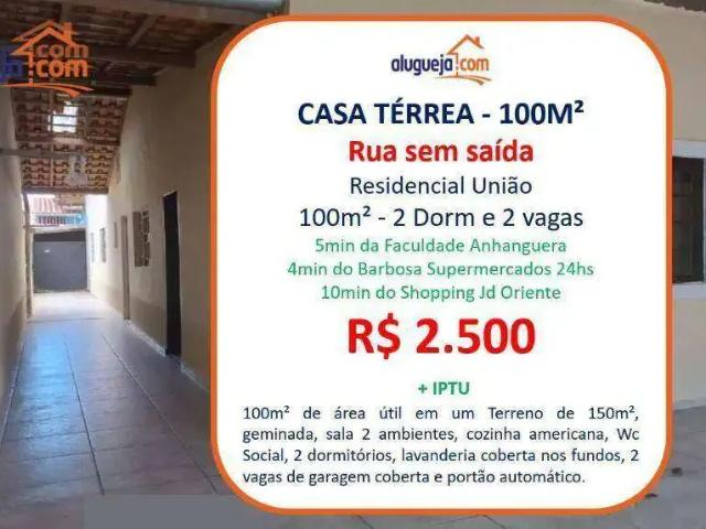 Casa / Sobrado para Locação em São José dos Campos/SP Residencial União 2 Quartos
