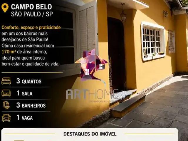 Casa / Sobrado para Locação em São Paulo/SP Campo Belo 3 Quartos