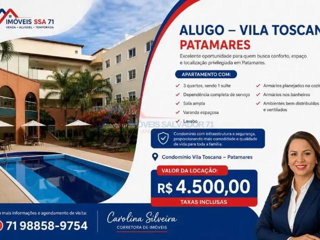 Casa / Sobrado para Locação em Salvador/BA Pituaçu 3 Quartos