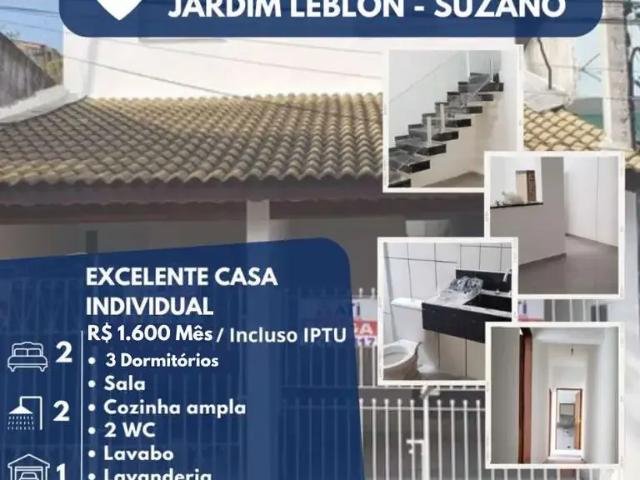 Casa / Sobrado para Locação em Suzano/SP Jardim Leblon 3 Quartos