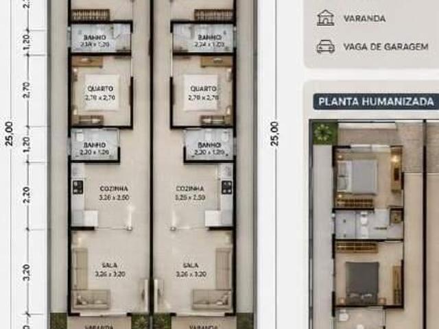 Casa Térrea 2 Quartos em Campo Grande/MS | Residencial Figueiras do Parque R$ 240.000