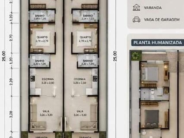 Casa Térrea 2 Quartos em Campo Grande/MS | Residencial Figueiras do Parque R$ 240.000