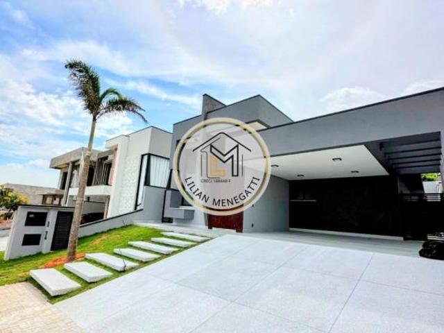 Casa térrea 3 suítes 172m² com piscina e terreno 360m², pé direito duplo, Residencial Pecan Itupeva