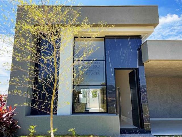 Casa térrea moderna no Condomínio Vila Sapezal, 3 suítes, área gourmet e piscina. Sofisticação e con
