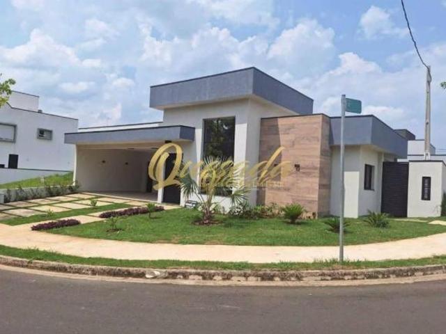 Casa térrea nova à venda, 3 suítes, planejados, piscina, escritório, Condomínio Di Roma, Indaiatuba