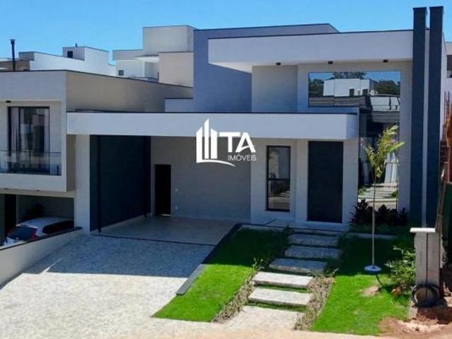 Casa térrea nova em Condomínio com 187m² 3 suítes 4 vagas no Residencial MontAlcino Pronto para mo