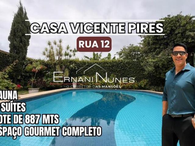 CASA VICENTE PIRES RUA 12 887 MTS 5 SUÍTES ESPAÇO GOURMET COMPLETO +SAUNA